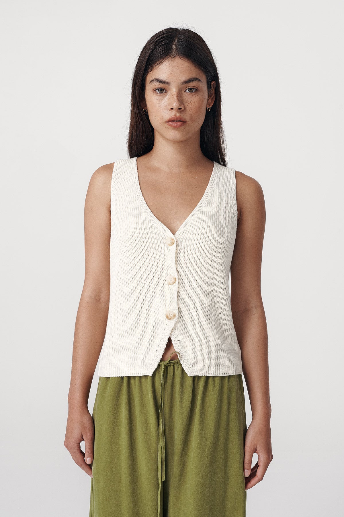Rowie the Label Rio Knit Vest – Bone – The Mum Loop